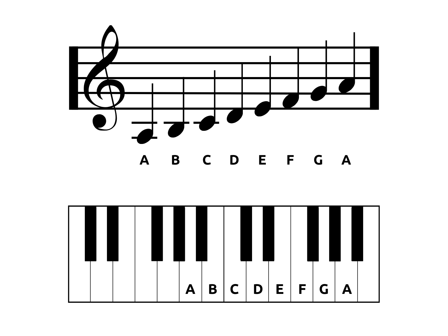 Lerne die C-Dur Tonleiter auf dem Klavier zu spielen | pianobook